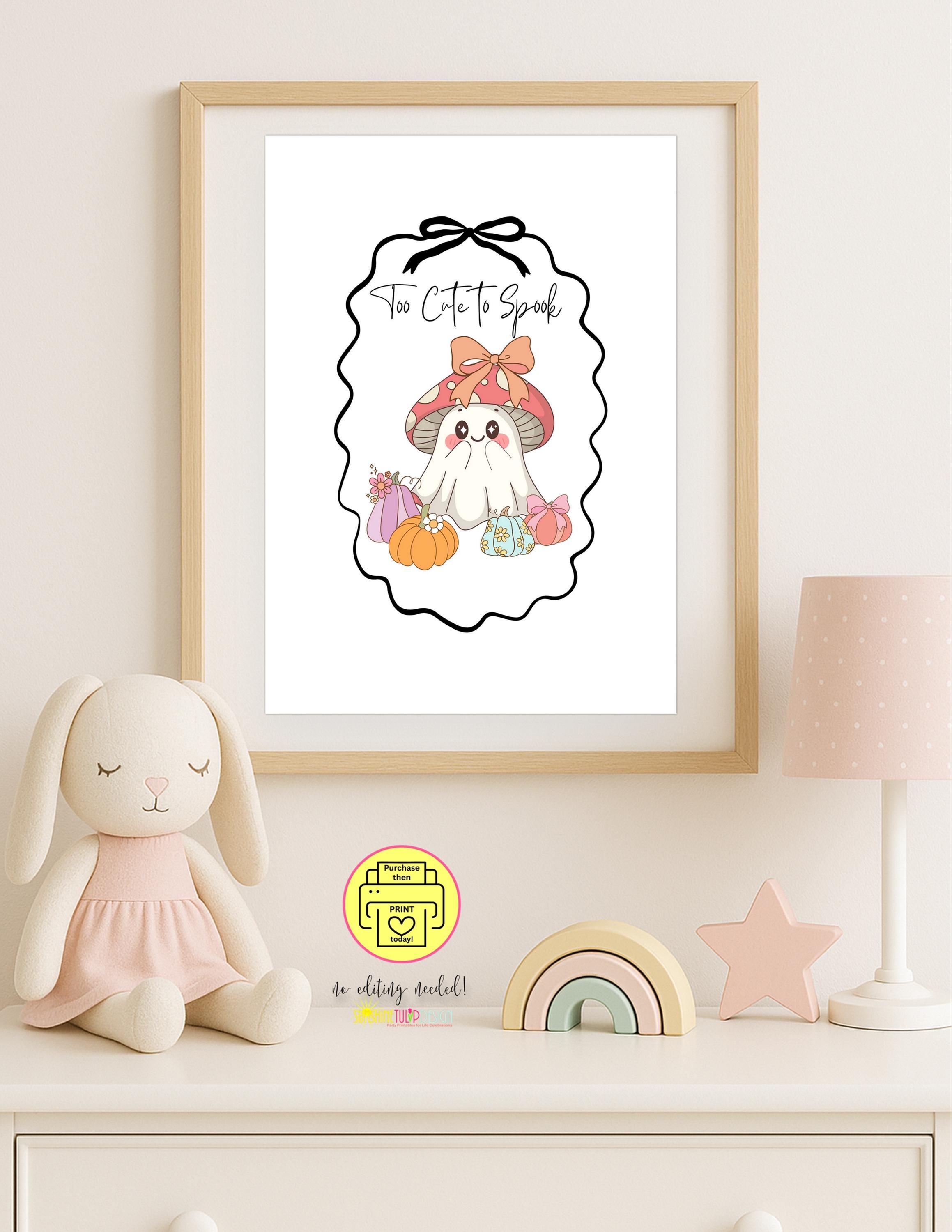 Too Cute to Spook Wall Art Set | Pastel Halloween Printable Decor ...