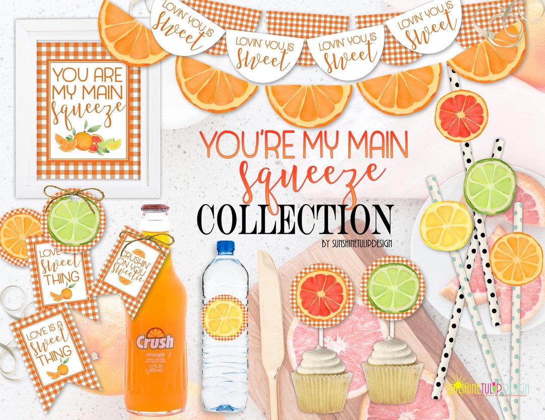 Printable Citrus Party Decorations, Printable Bridal Shower Decorations ...