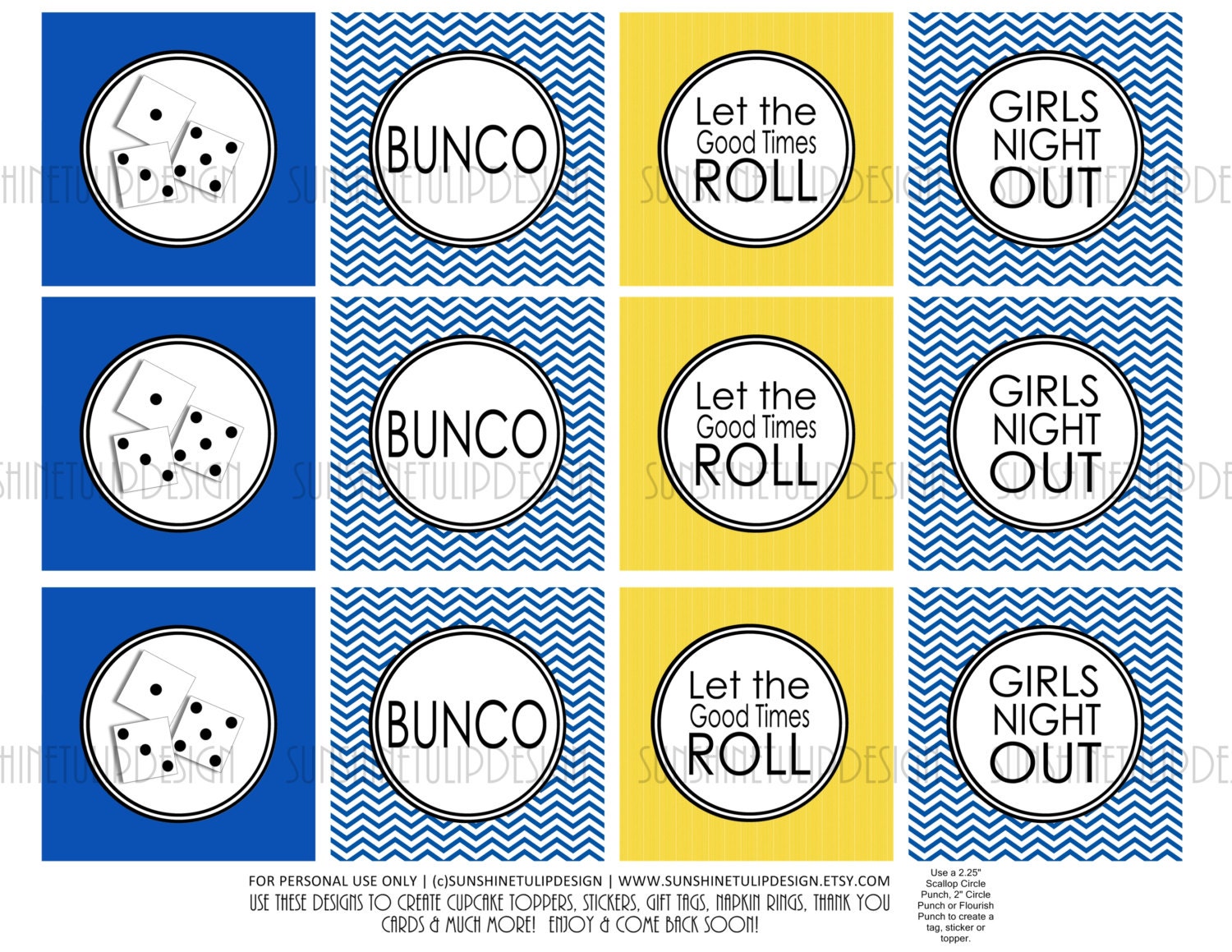 Blue Printable Chevron Tags