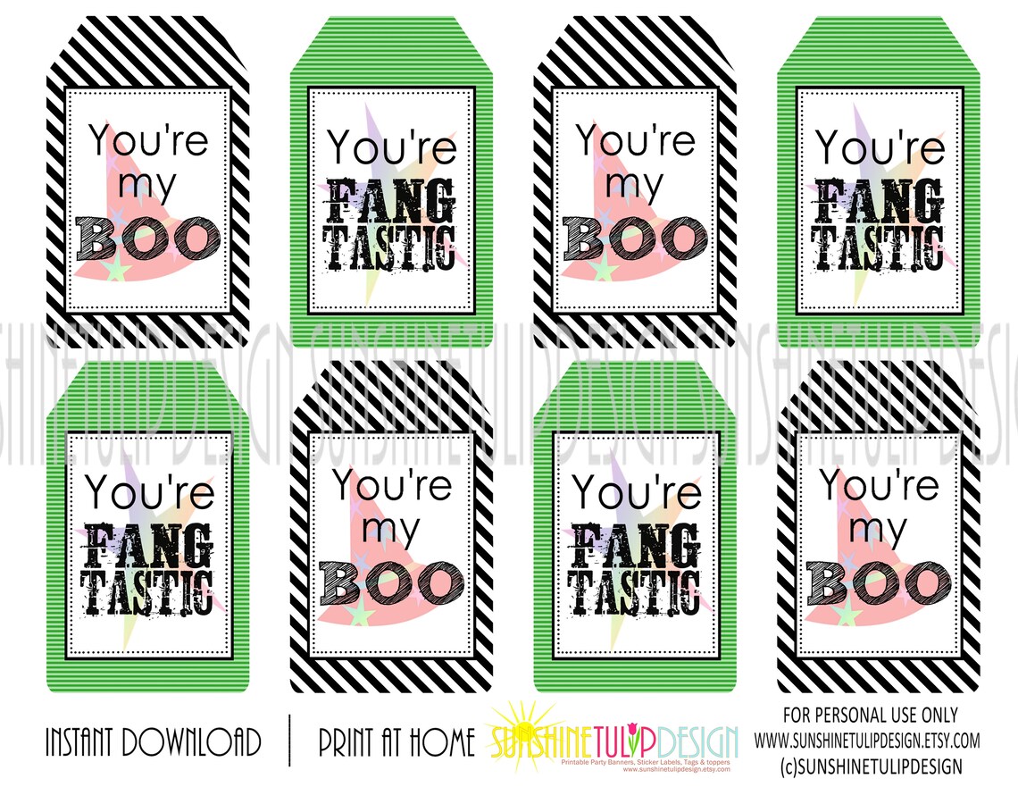 Printable BOO Basket Tags You're My BOO Halloween Tags - Etsy