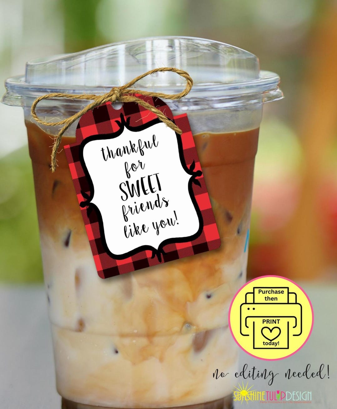 Printable Valentines Gift Tag, Printable Thankful for SWEET Friends ...