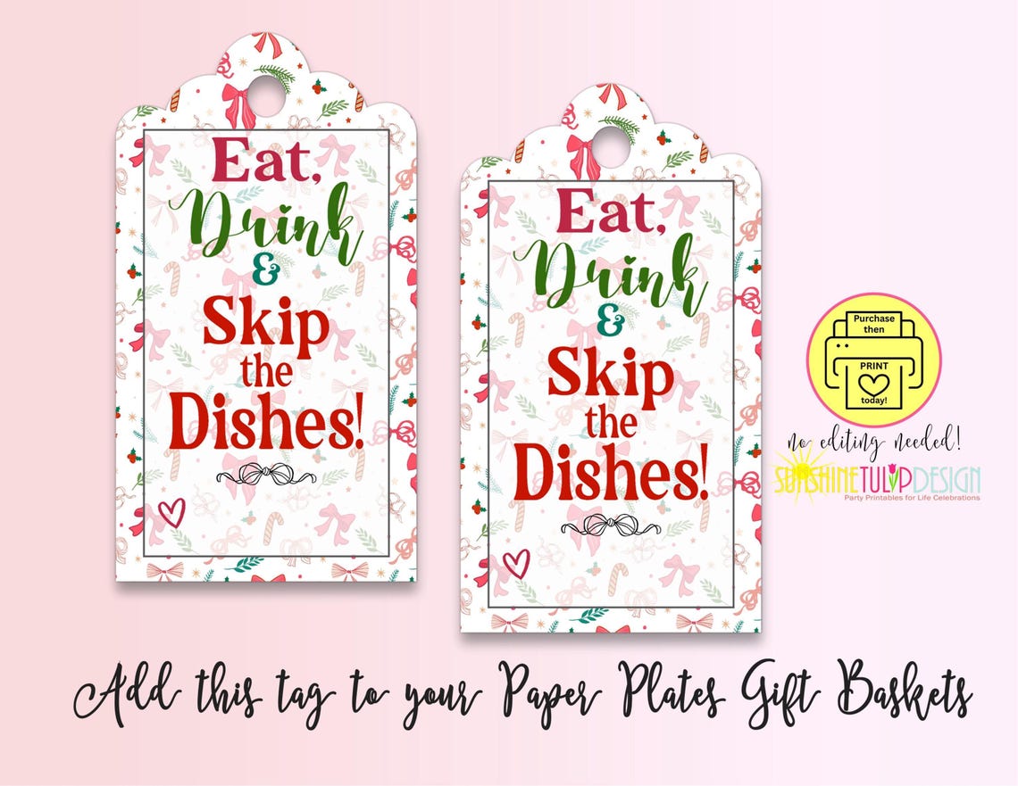 Paper Plates Christmas Gift Tag • Eat, Drink & Skip the Dishes ...