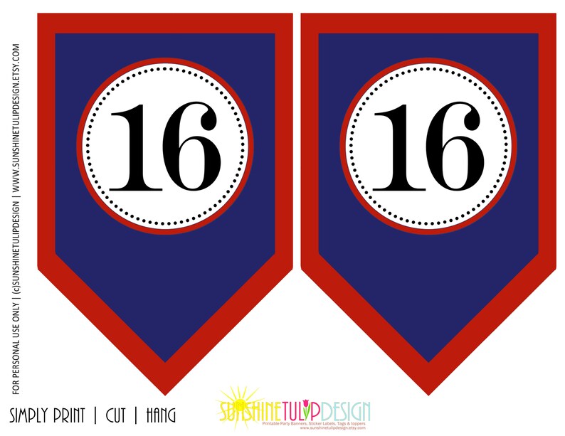 Printable Super 16 Birthday Banner Super Sixteen Birthday | Etsy