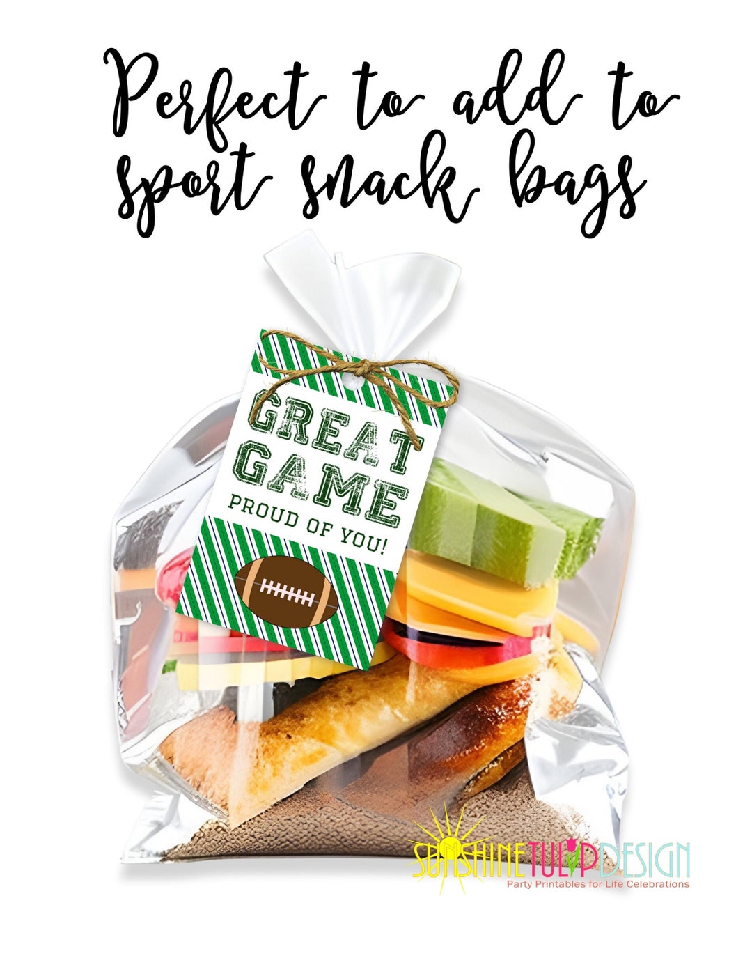 Printable Football Snack Tags | Printable Football Gift Tags | Football ...