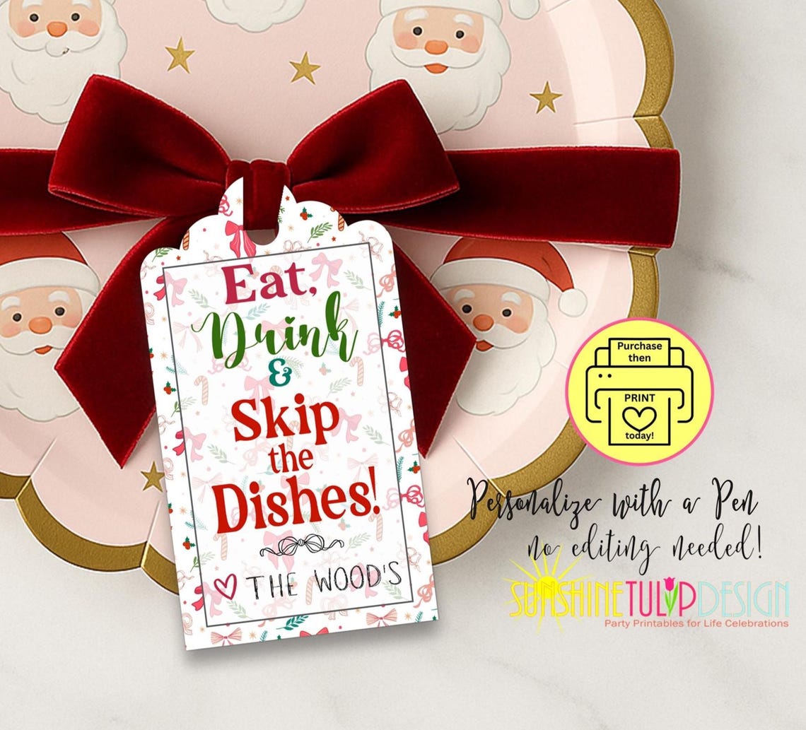 Paper Plates Christmas Gift Tag • Eat, Drink & Skip the Dishes ...
