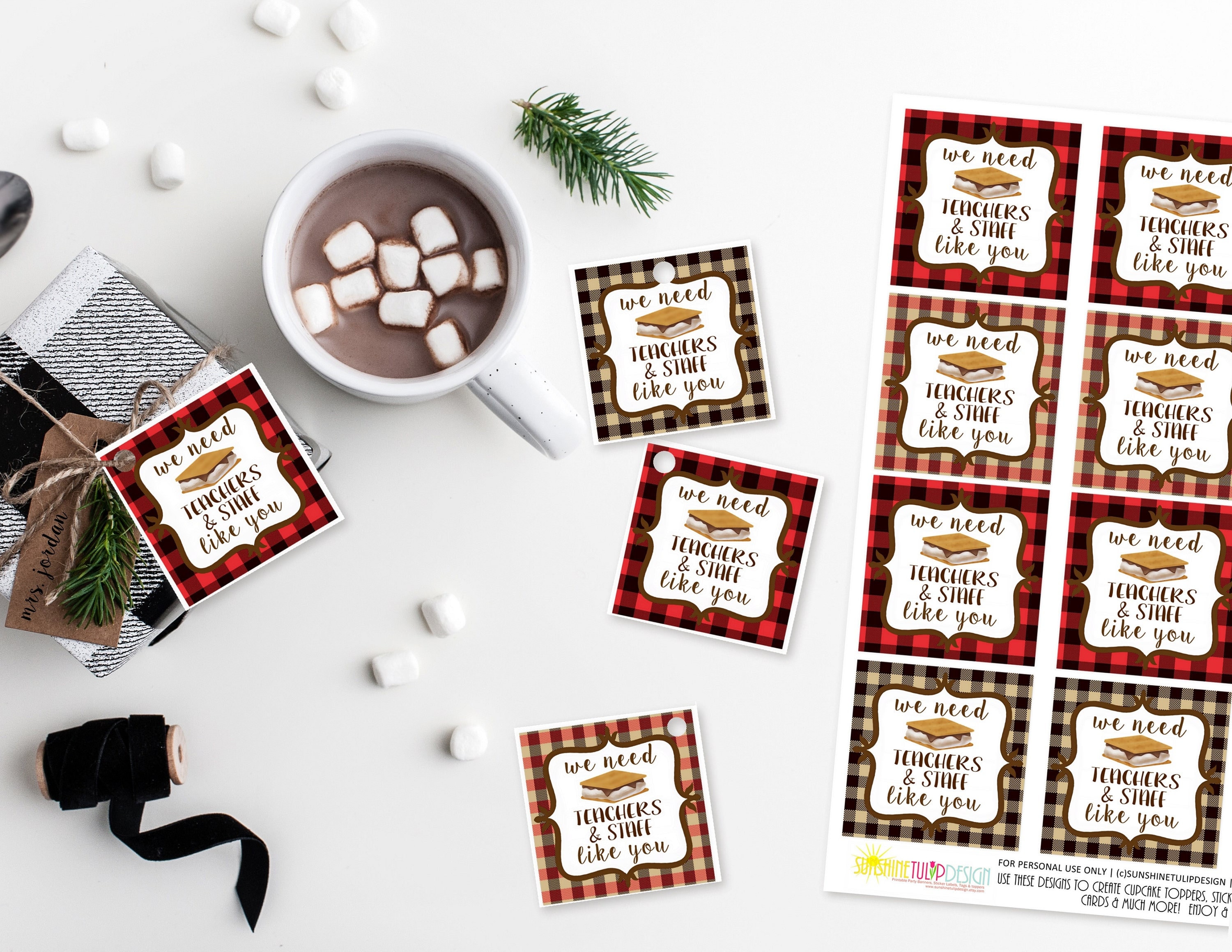 Printable We Need SMORE Teachers & Staff Like You Tags, Teacher ...