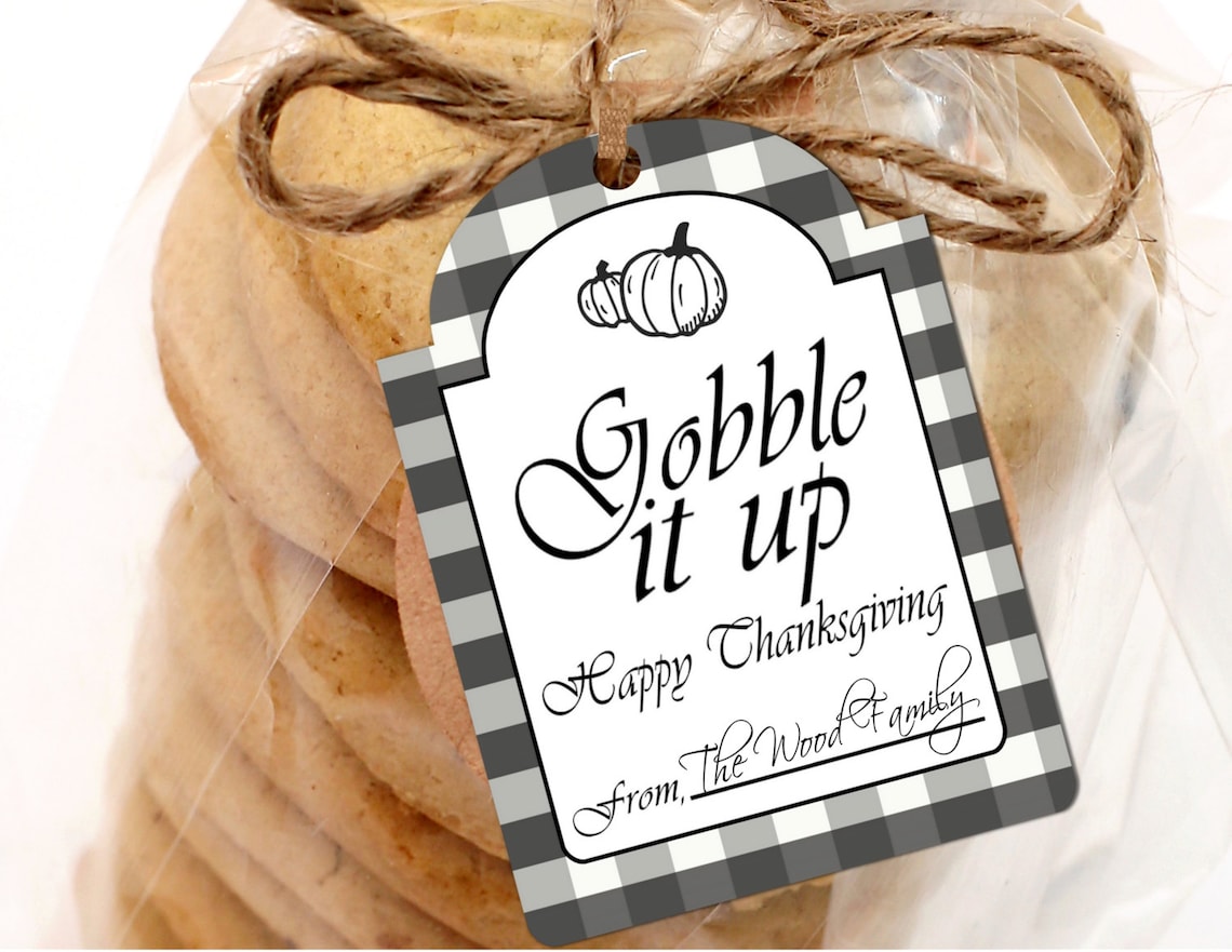 Printable Gobble It up Thanksgiving Tags Printable - Etsy