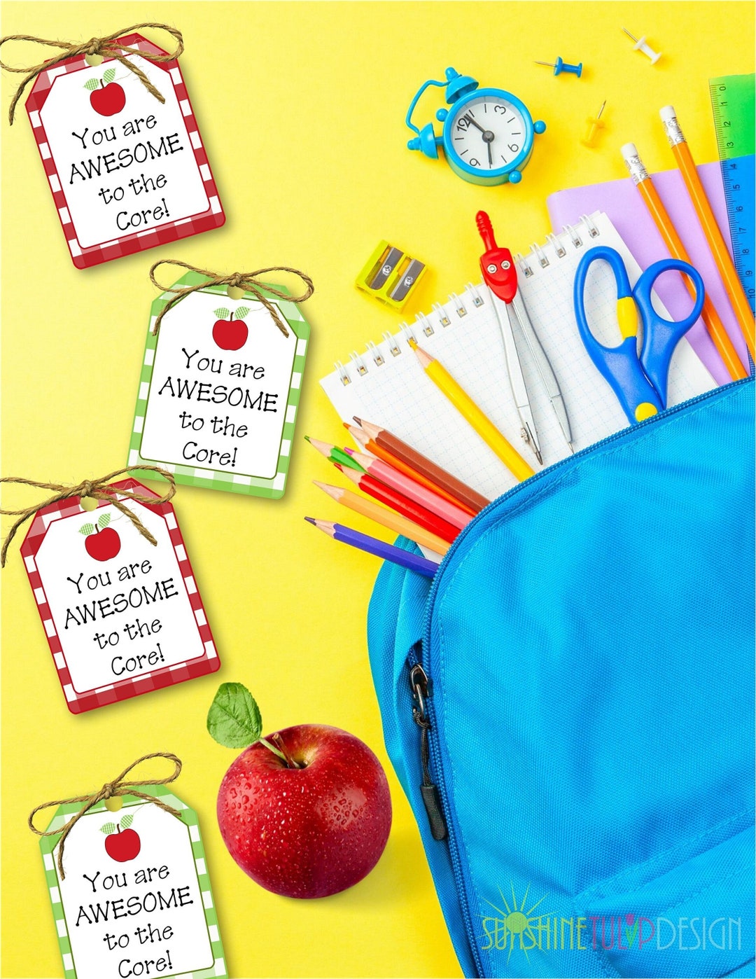 You Are Awesome to the Core Gift Tags, Printable Teacher Appreciation ...