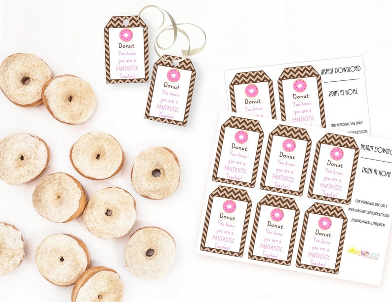 Printable Donut Gift Tags, Donut You Know You Are Fantastic Teacher ...