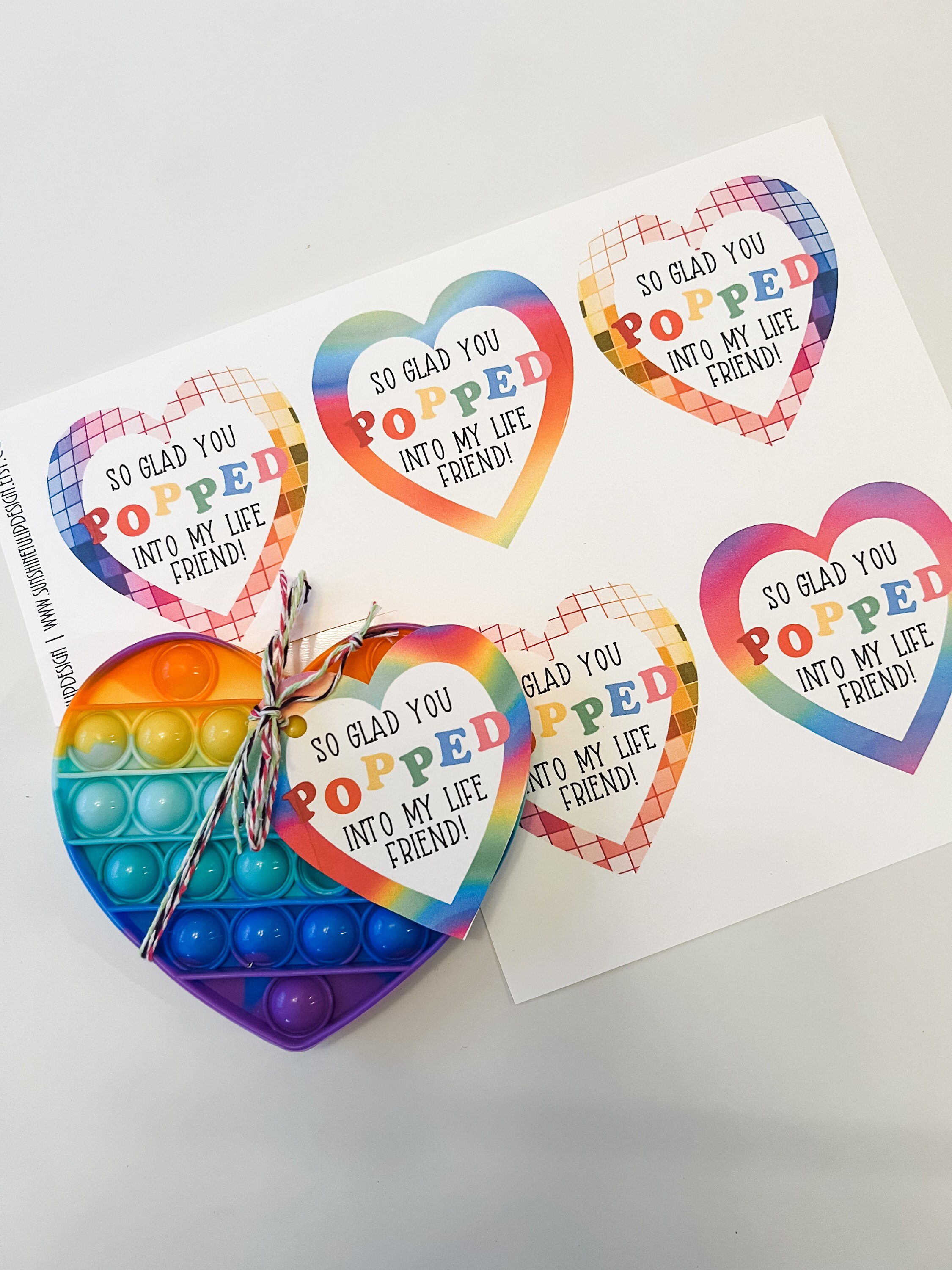 So Glad You Popped Into My Life Friend, Valentines Gift Tags, Printable ...