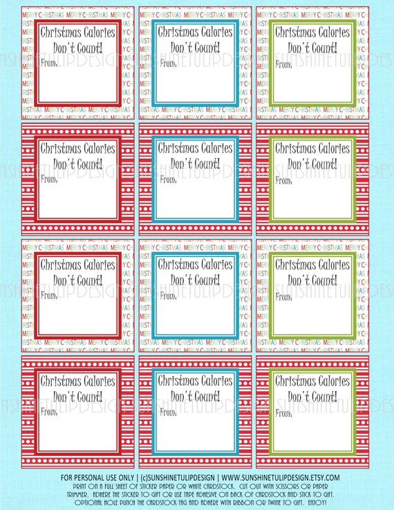 Printable Christmas Baked Goods Labels by SUNSHINETULIPDESIGN | Etsy