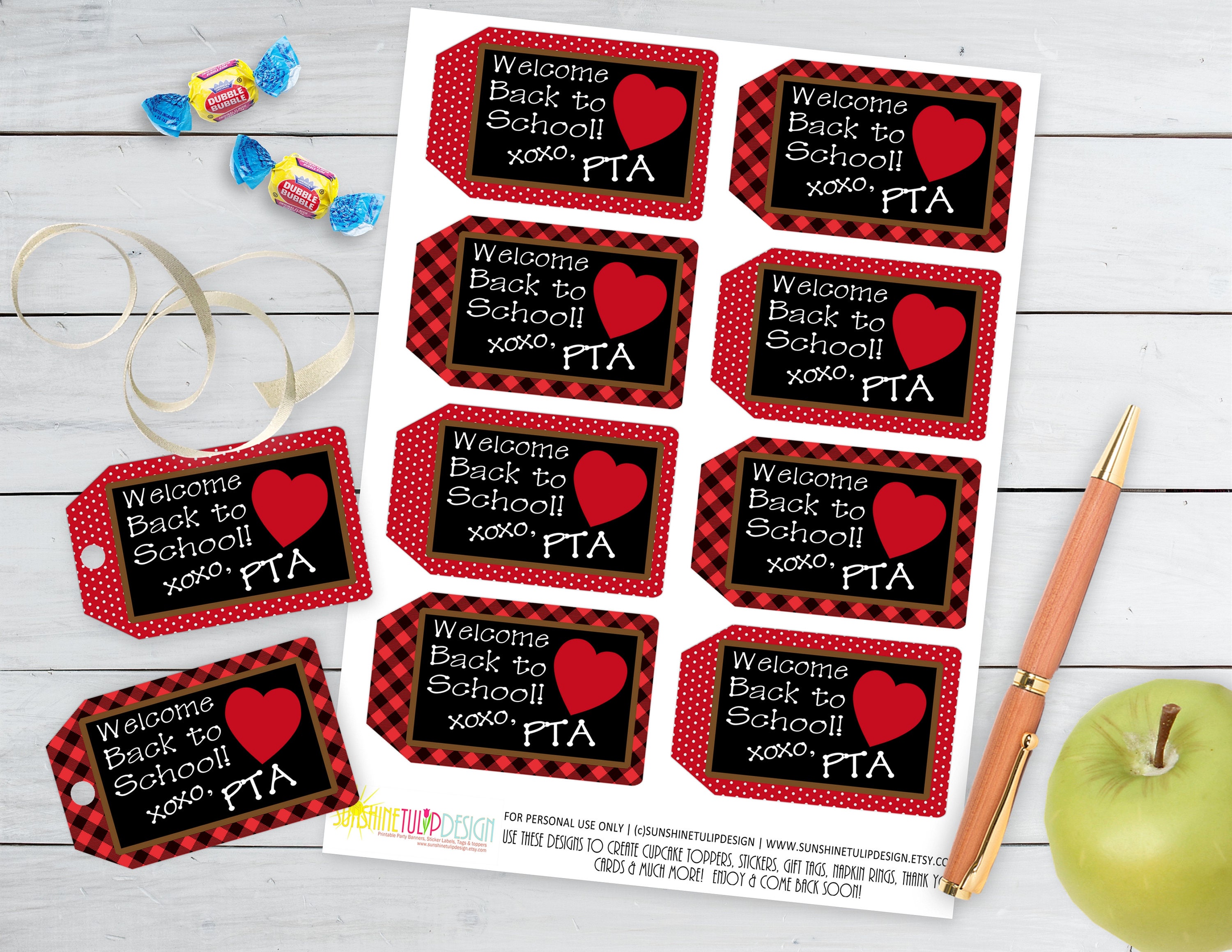 Printable PTA Tags Welcome Back To School Gift Tags | Etsy