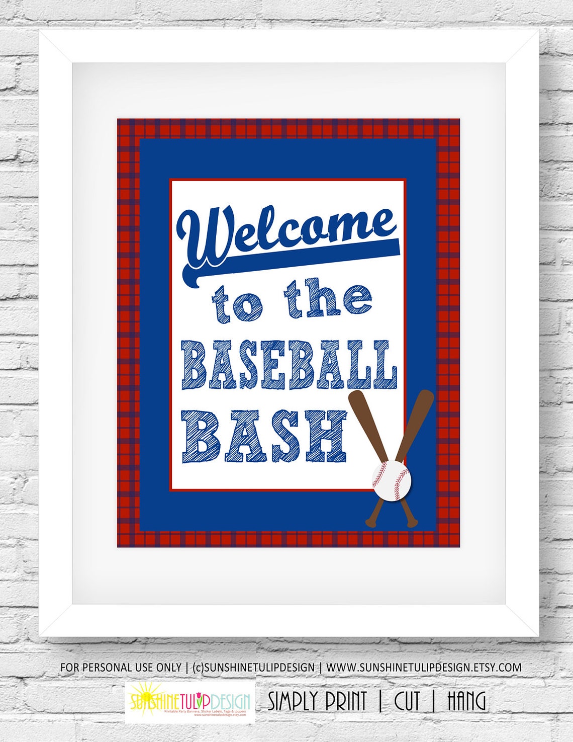 Printable Baseball Sign Printable Baseball Birthday Sign | Etsy