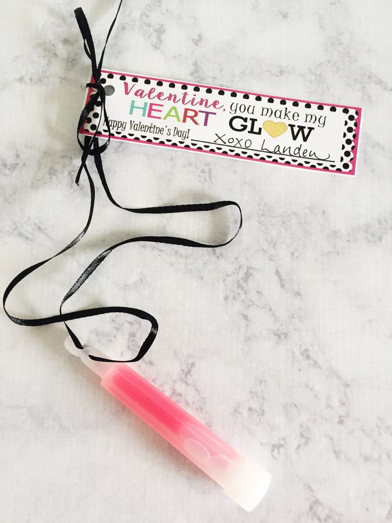 Printable Valentines Day Glow Stick Valentine Tags You Make - Etsy