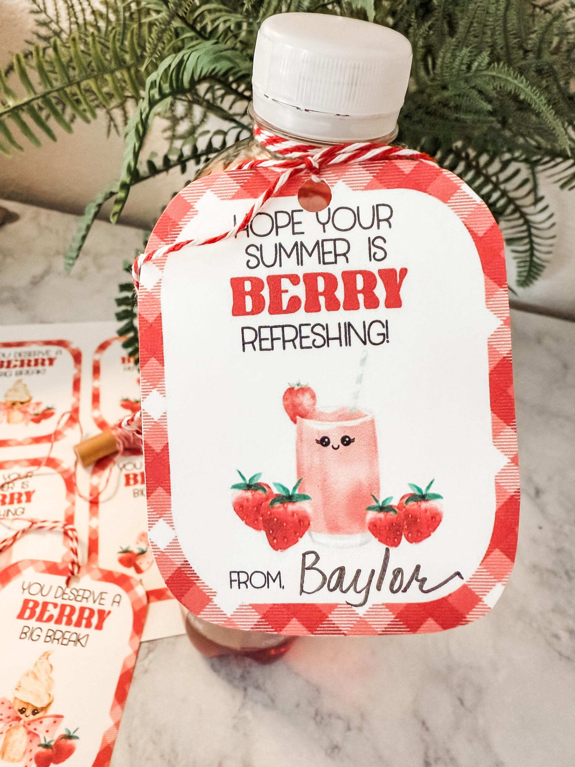 Printable Berry Sweet Gift Tags | End of School Staff Gift Idea | Berry ...