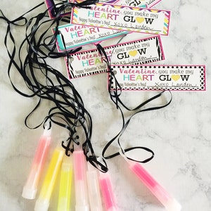 Printable Valentines Day Glow Stick Valentine Tags, You Make My Heart ...
