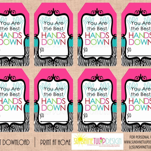 Hands Down Appreciation Card Printable - Etsy