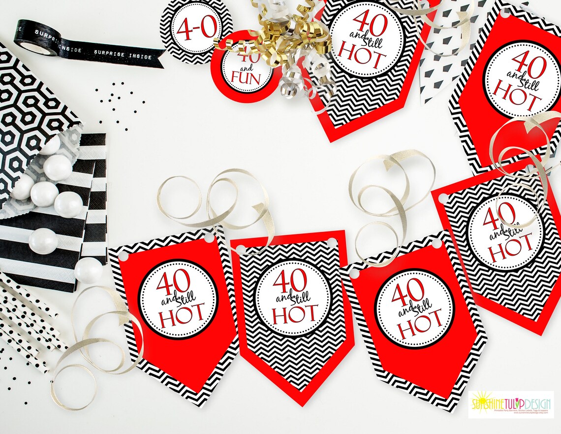Printable 40th Birthday Party Collection Printable 40 and - Etsy