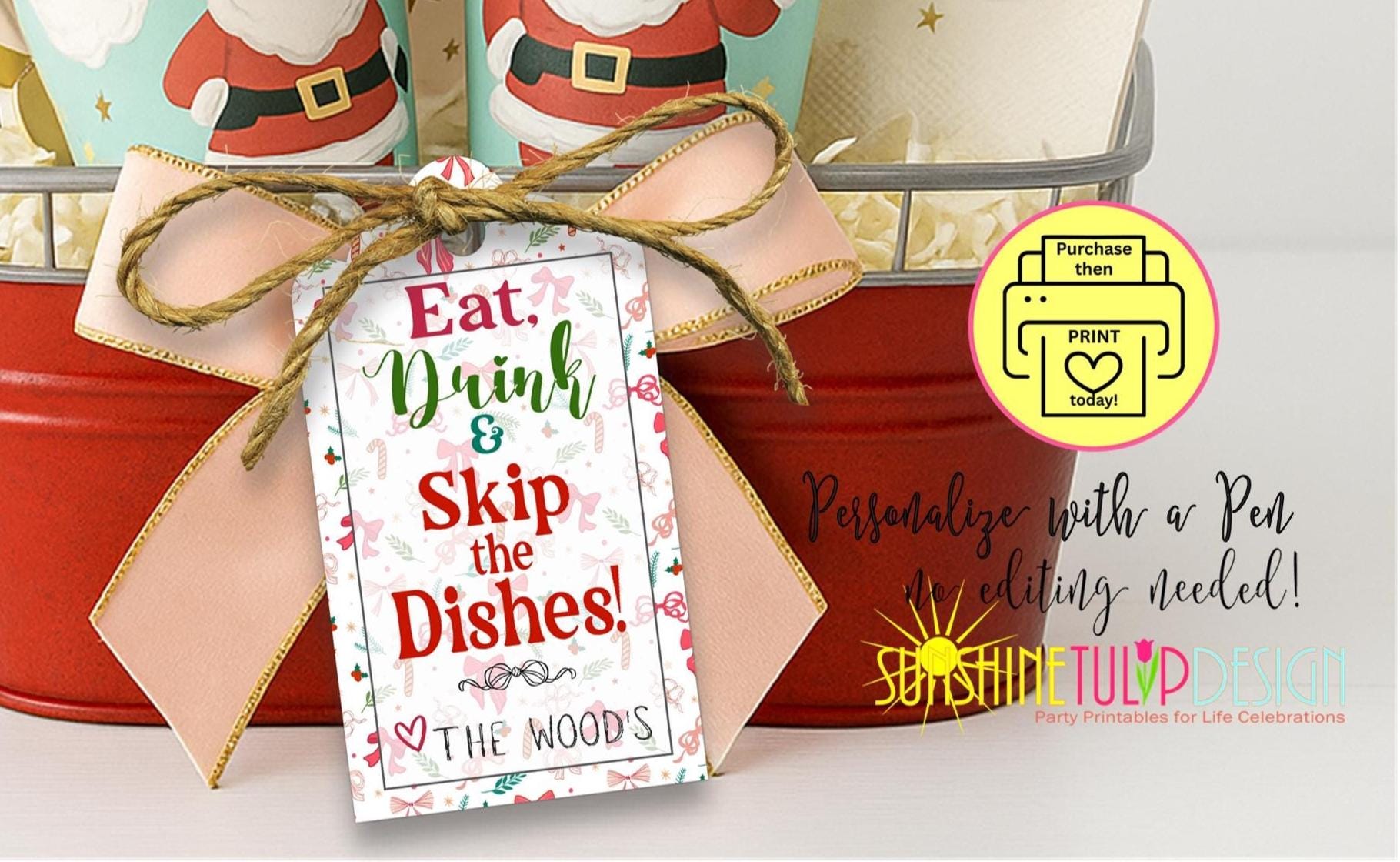 Paper Plates Christmas Gift Tag • Eat, Drink & Skip the Dishes ...