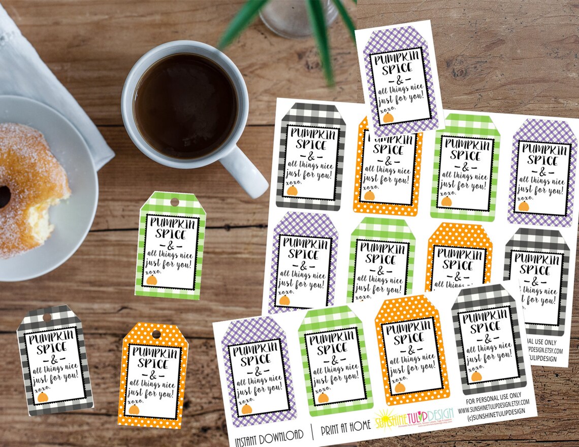 Printable Teacher Appreciation HALLOWEEN Tags Pumpkin Spice & - Etsy