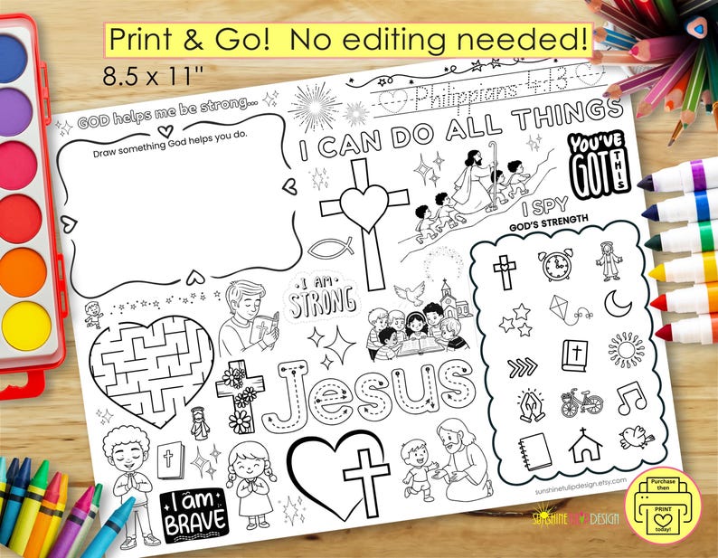 Philippians 4:13 Activity Placemat | I Can Do All Things Printable ...
