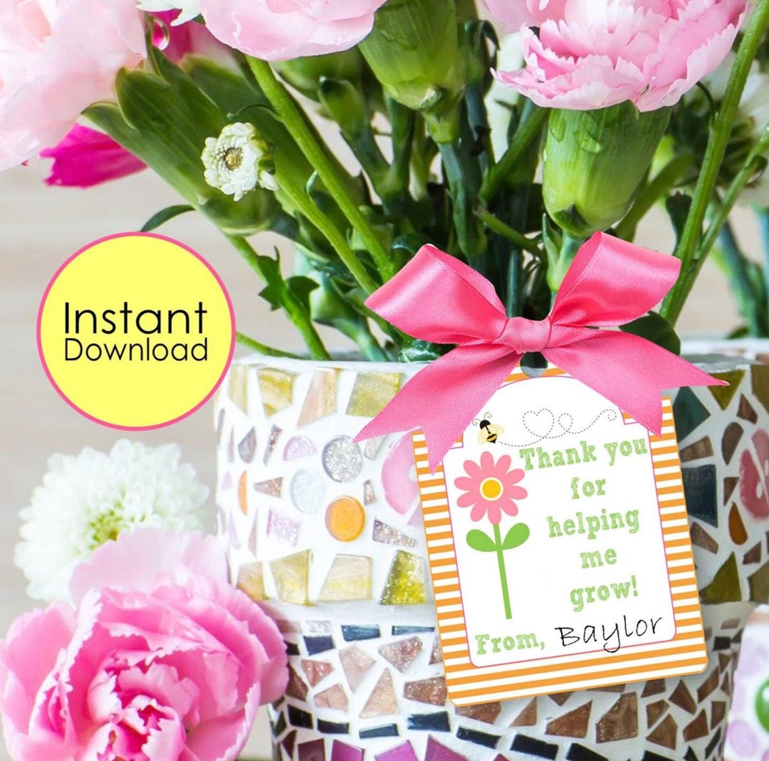 Printable Teacher Appreciation Gift Tags | Thank You for Helping Me ...