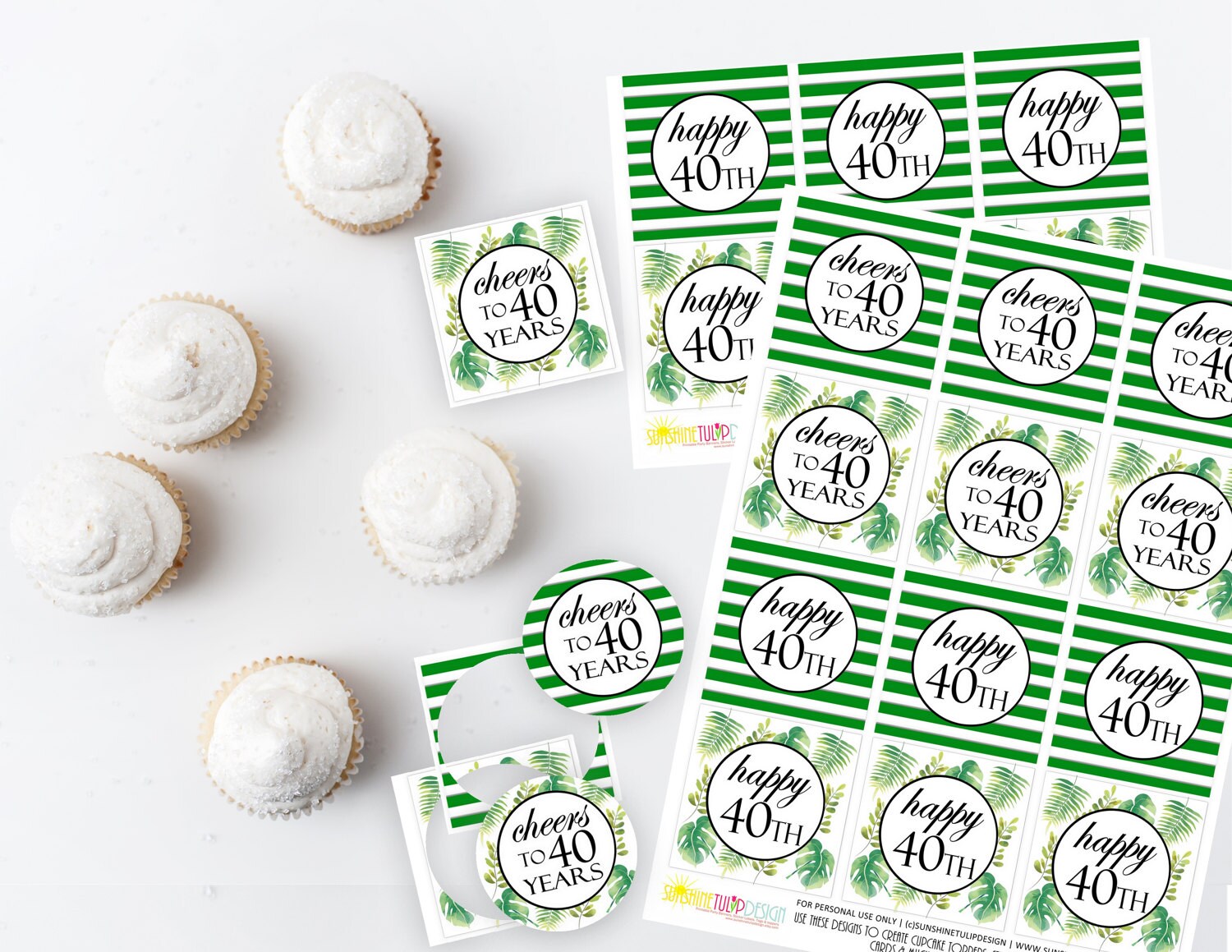 Printable 40th Birthday Party Collection Printable Cheers to - Etsy