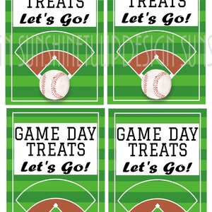 Printable Game Day Treat Tags | Printable Baseball Favor Tag | Baseball ...