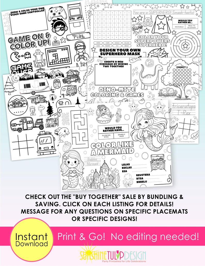 Printable Activity Placemat Sheet | Hot Cocoa Coloring Placemat ...