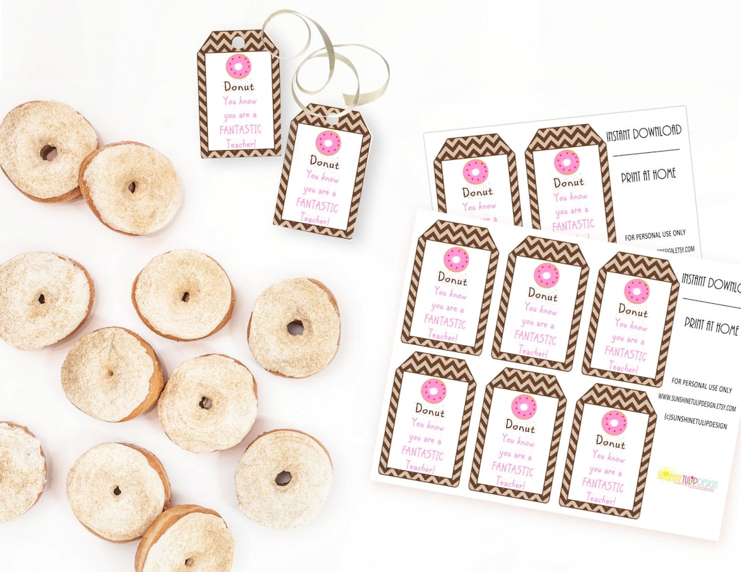Printable Donut Gift Tags Donut You Know You Are Fantastic - Etsy
