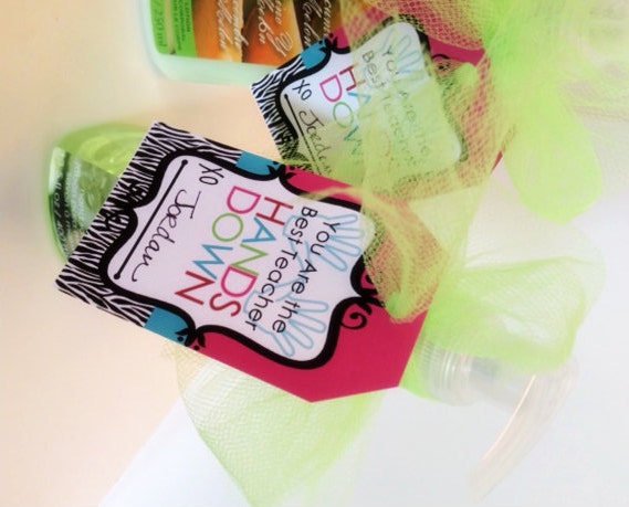 Teacher Appreciation Best Teacher HANDS DOWN Gift Tags by | Etsy