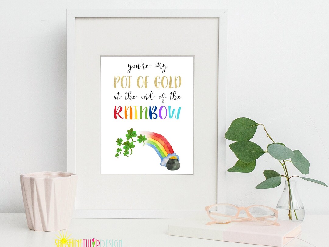 Printable Pot of Gold Art Printable St Patrick's Day Wall Print St ...