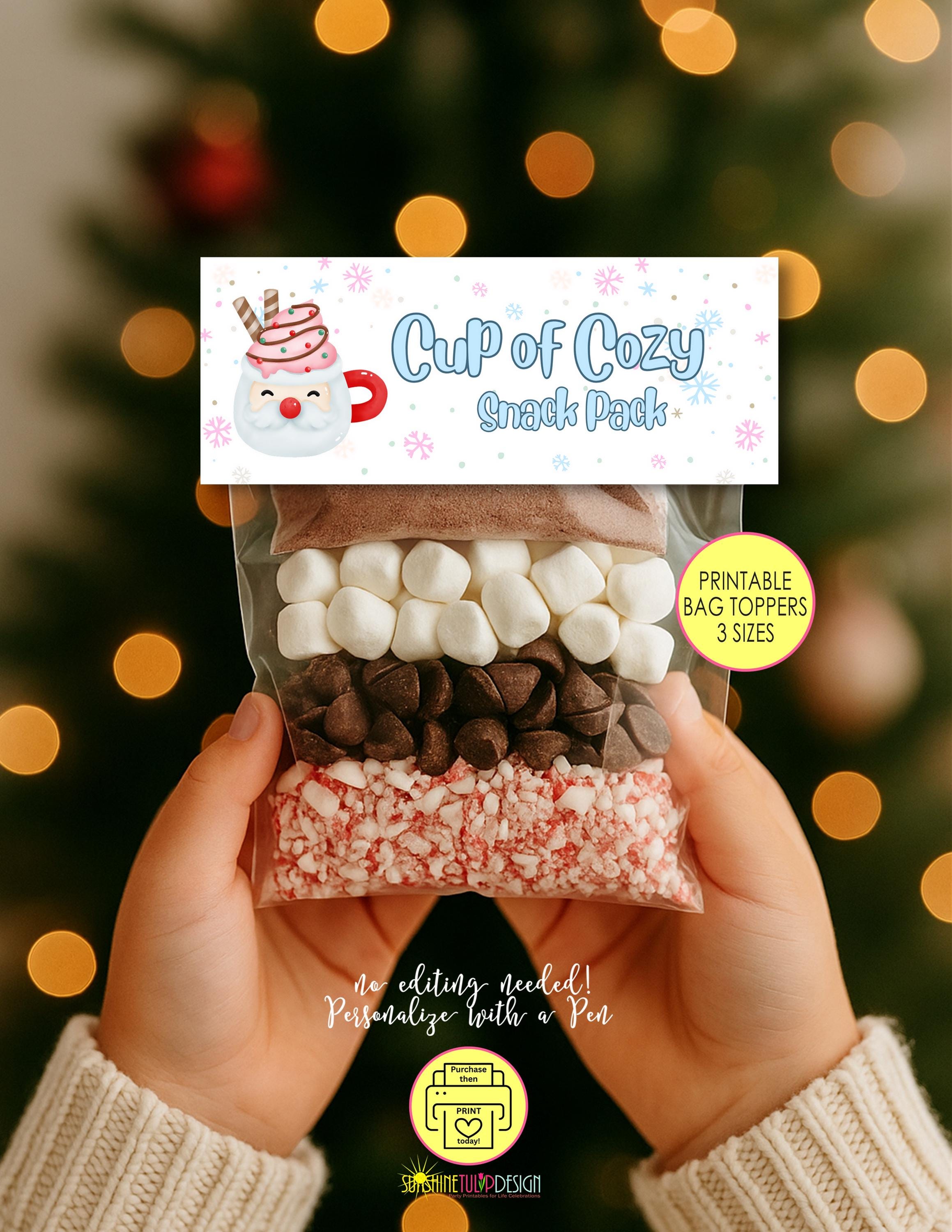Cup of Cozy Snack Bag Topper • Hot Cocoa Treat Bag Topper Printable ...