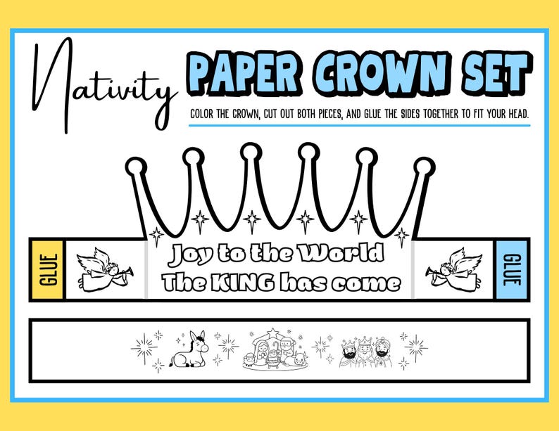 Nativity Paper Crown Craft Printable | Christmas Christian Kids ...