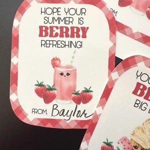 End of School Teacher Tags, Printable Berry Sweet Gift Card Tags ...