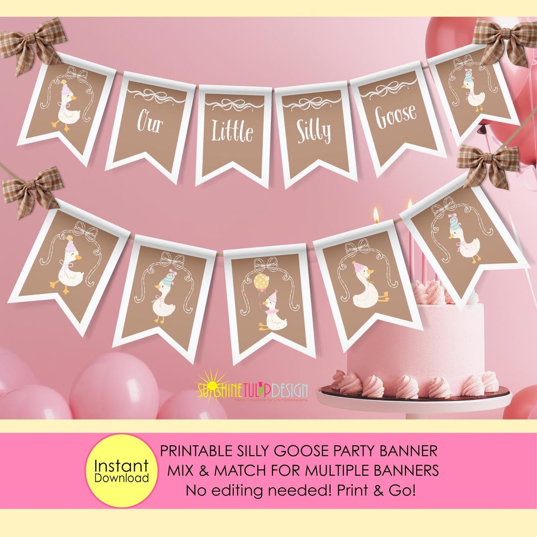 Printable Silly Goose High Chair Banner, Our Little Silly Goose, Silly ...