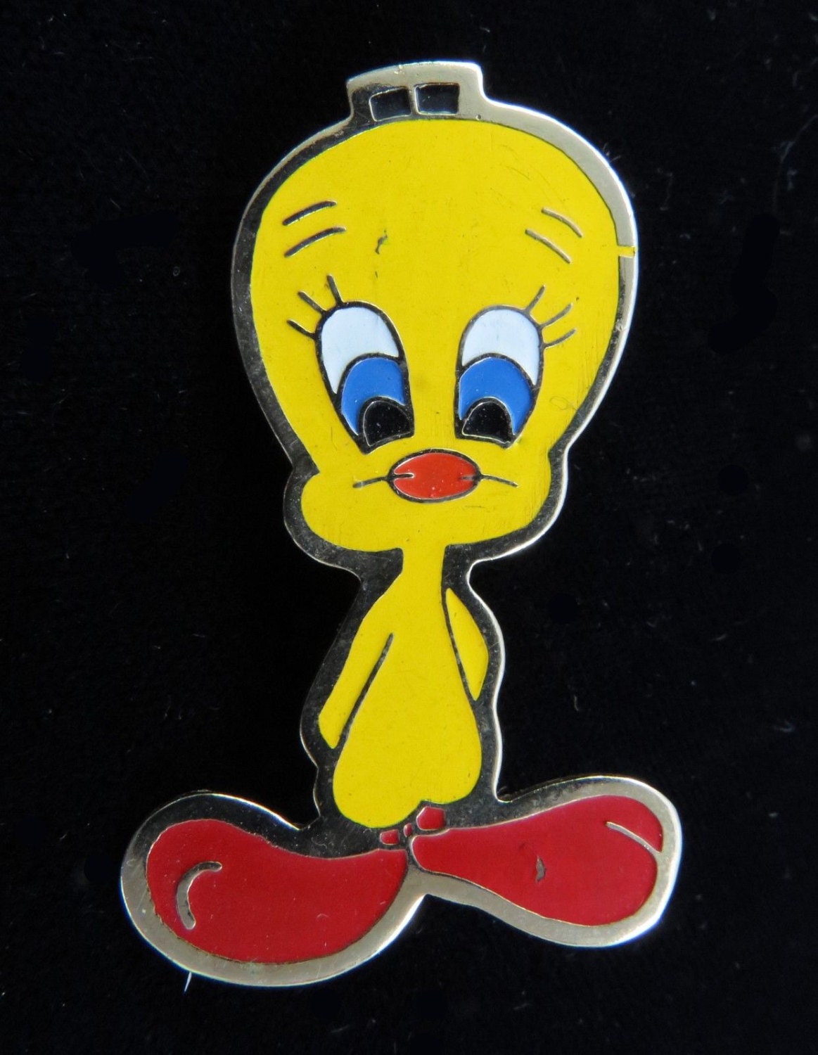 Vtg Tweety Bird Pin Enamel Goldtone Warner Bros 175 Etsy