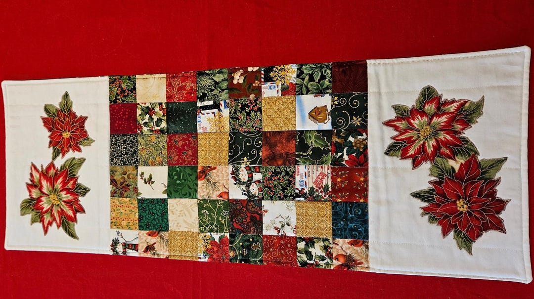 Quilted Table Centerpiece, Quilted Table Topper, Home Decor, Small ...