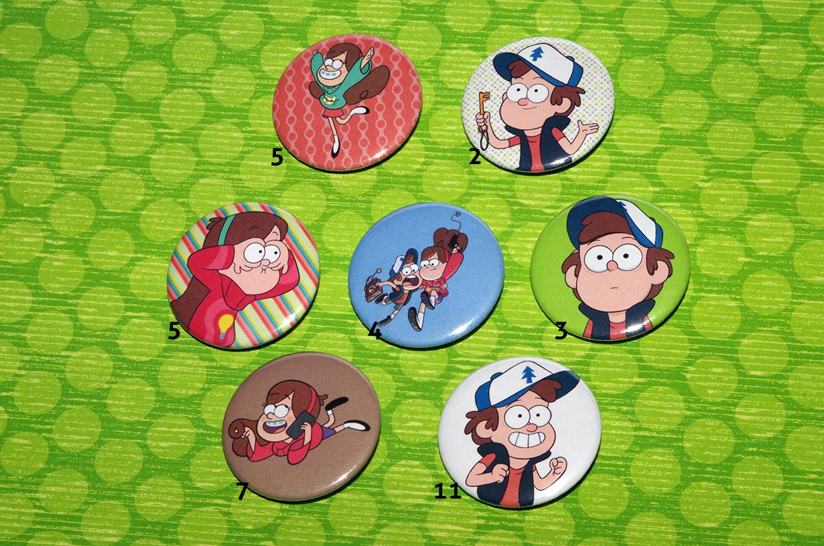 Dipper and Mabel Pin Buttons 37 Mm/146 - Etsy