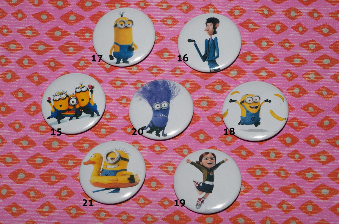 Minions Pin Buttons 37 Mm/1,46 - Etsy