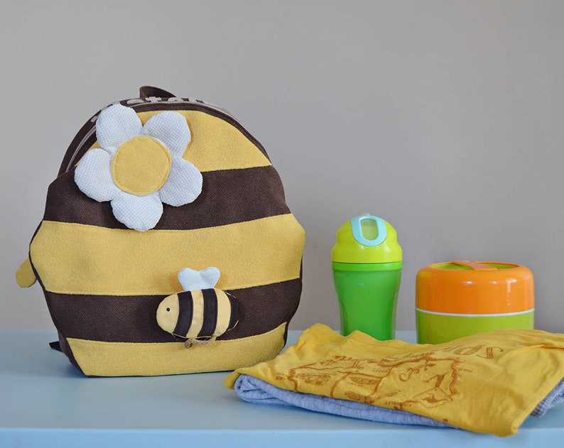 Bee Backpack, Personalised Toddler Backpack, Preschool Bag, Handmade ...