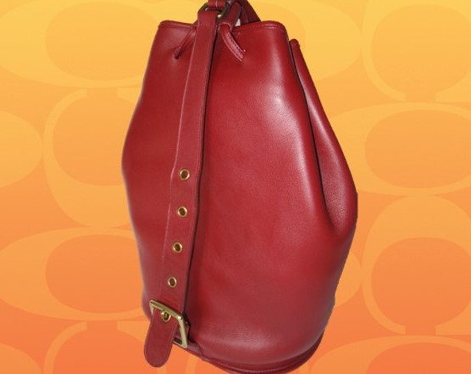 COACH Vintage the Sling Dark Red Leather Ruck Sack Drawstring - Etsy