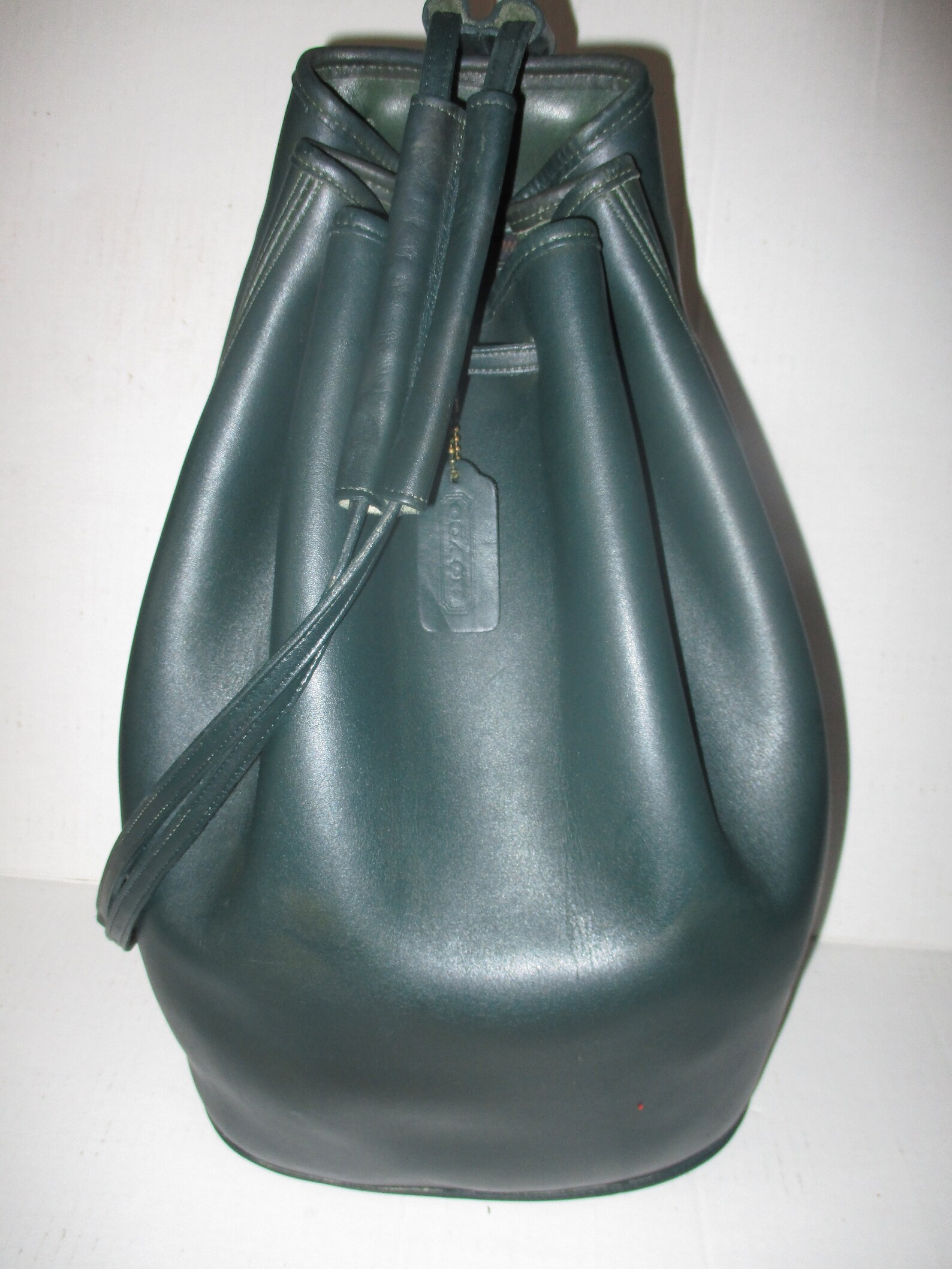 COACH Vintage the Sling Dark Green Leather Ruck Sack - Etsy