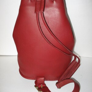 COACH Vintage the Sling Red Leather Ruck Sack Drawstring Duffle.made in ...