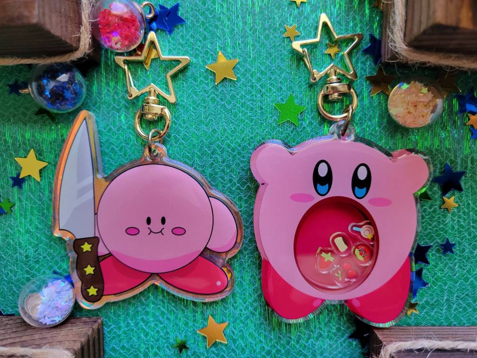 Kirby Keychain / Kirby Knife Keychain / Kirby Charm / - Etsy