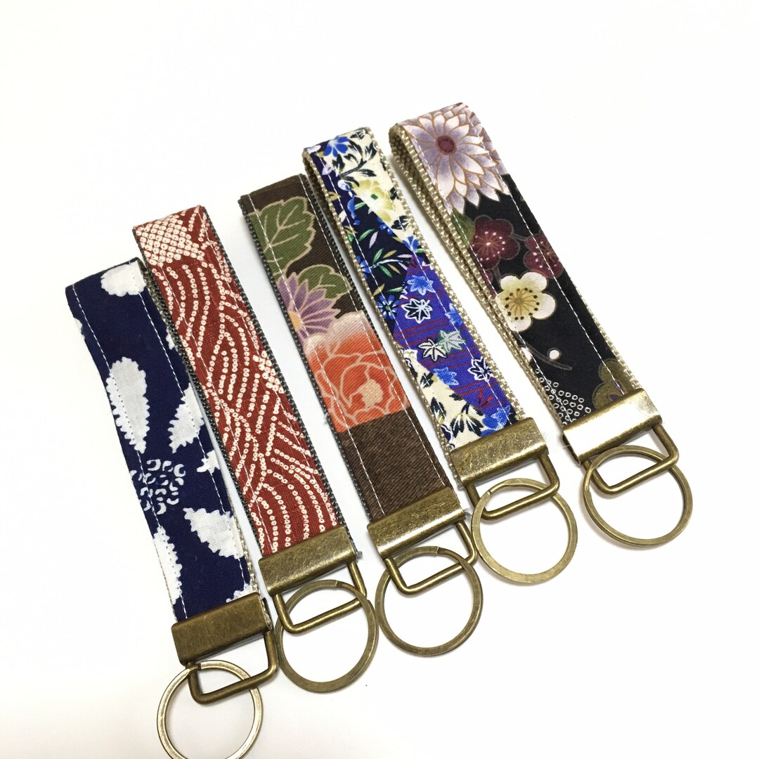Set of 5 Japanese Wristlet, Key Fob, Fabric Keychain, Japanese Kimono ...