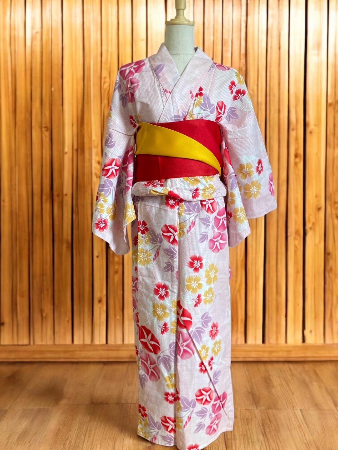 Set of Pi K Yukata and Obi Belt, Vintage Yukata and Reversible Obi ...