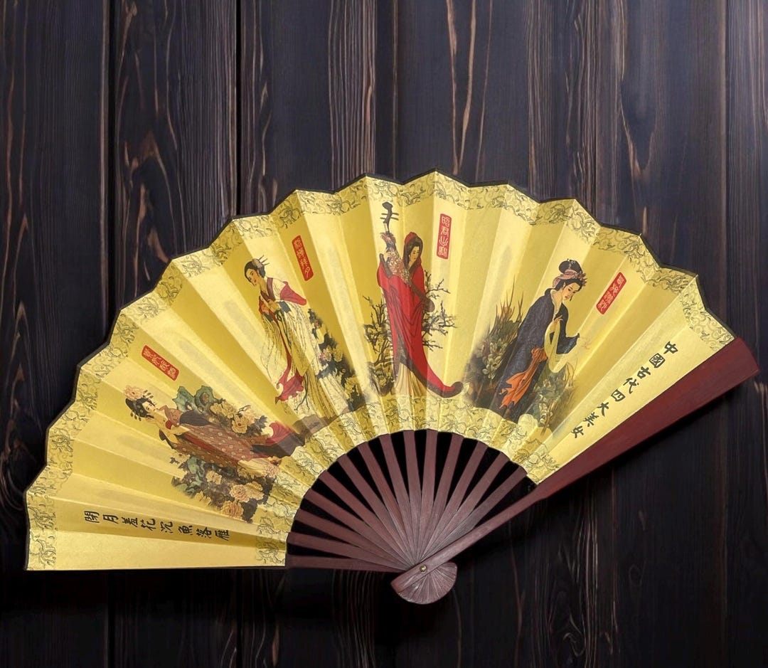 Vintage Folding Hand Fan, Sensu, Big Folding Hand Fan, Hand Fan ...