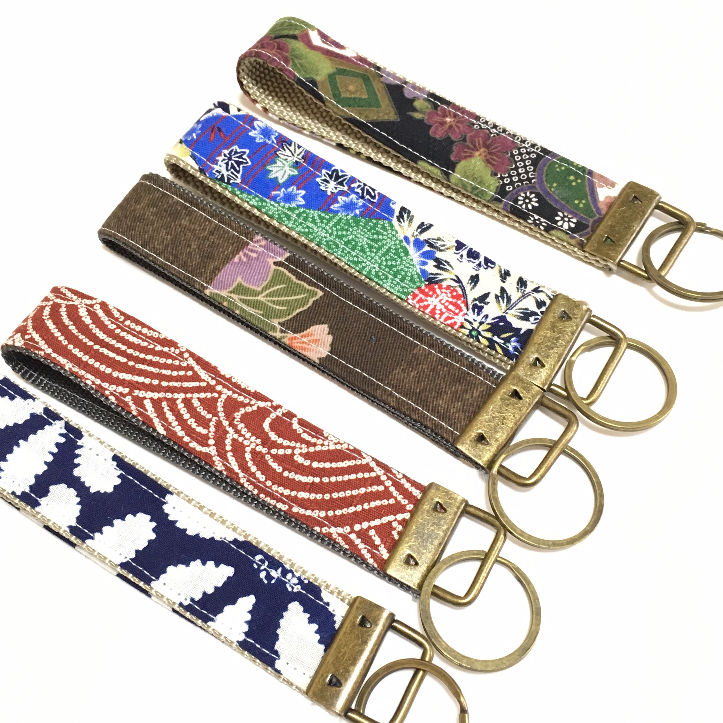 Set of 5 Japanese Wristlet Key Fob Fabric Keychain Japanese | Etsy