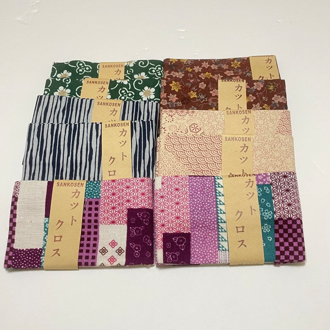 Set of 10 Japanese Cotton Fabric, Japanese Traditional Pattern Fabric ...